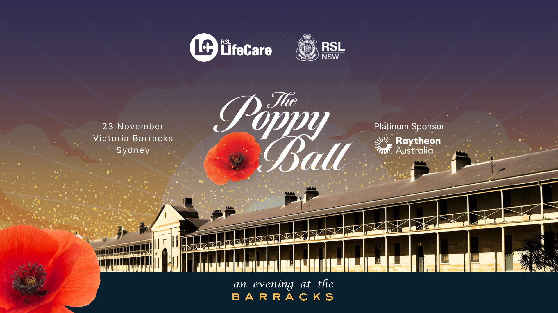 The Poppy Ball 2024 - Victoria Barracks, Sydney - RSL LifeCare