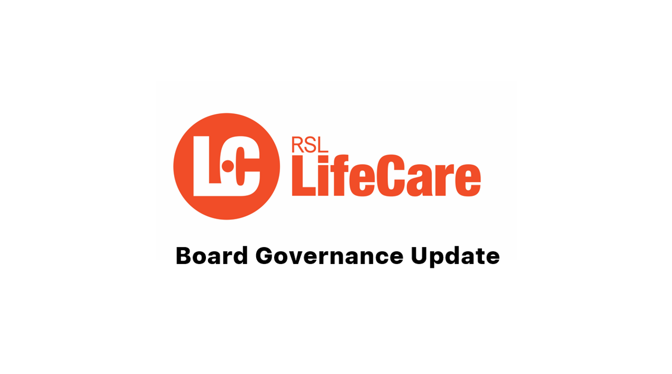RSL LifeCare Board Governance Announcement